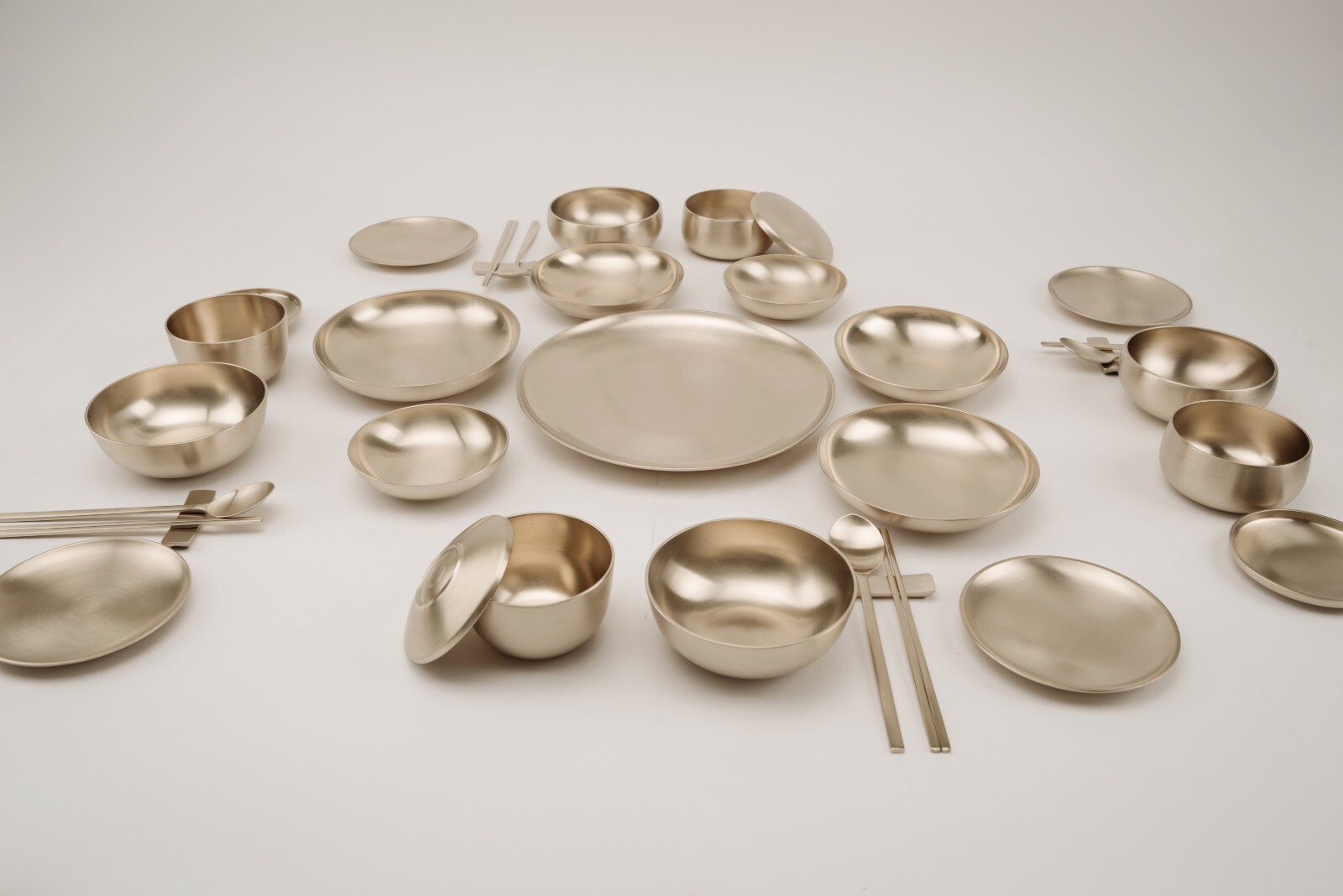 Korean Premium Traditional Handmade Bronzeware BANGJJA YUGI-Set for 4 ...