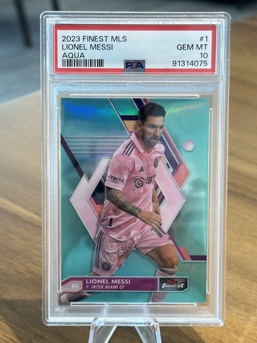2023 Topps Finest MLS Lionel Messi /75 Aqua PSA 10 | eBay