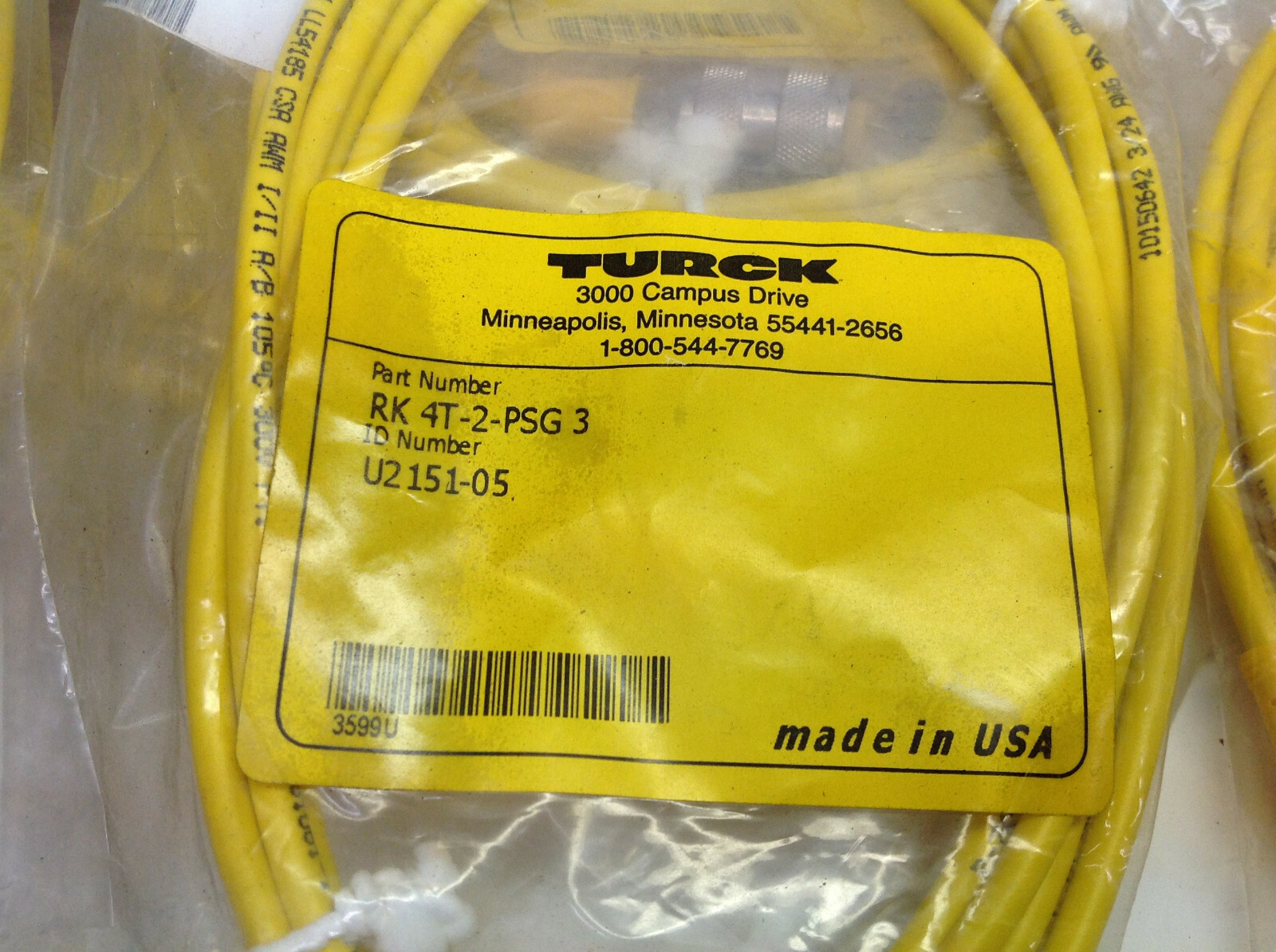 Turck RK4T-2-PSG 3 CableRK4T-2-PSG 3 ID U2151-05 (1 LOT) 10pcs (#1526-D ...