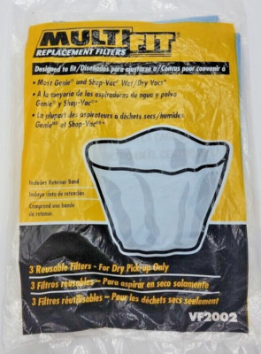 MULTIFIT Reusable Replacement Filters Fits Most Genie Shop-Vac Vacuums ...