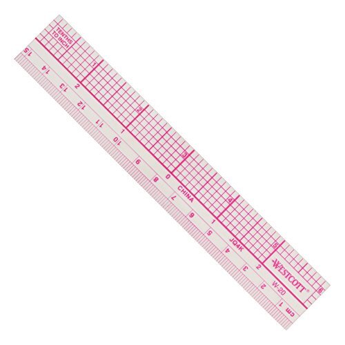 Westcott 6" 10ths Transparent Graph Ruler, Inches/Metric, Translucent ...
