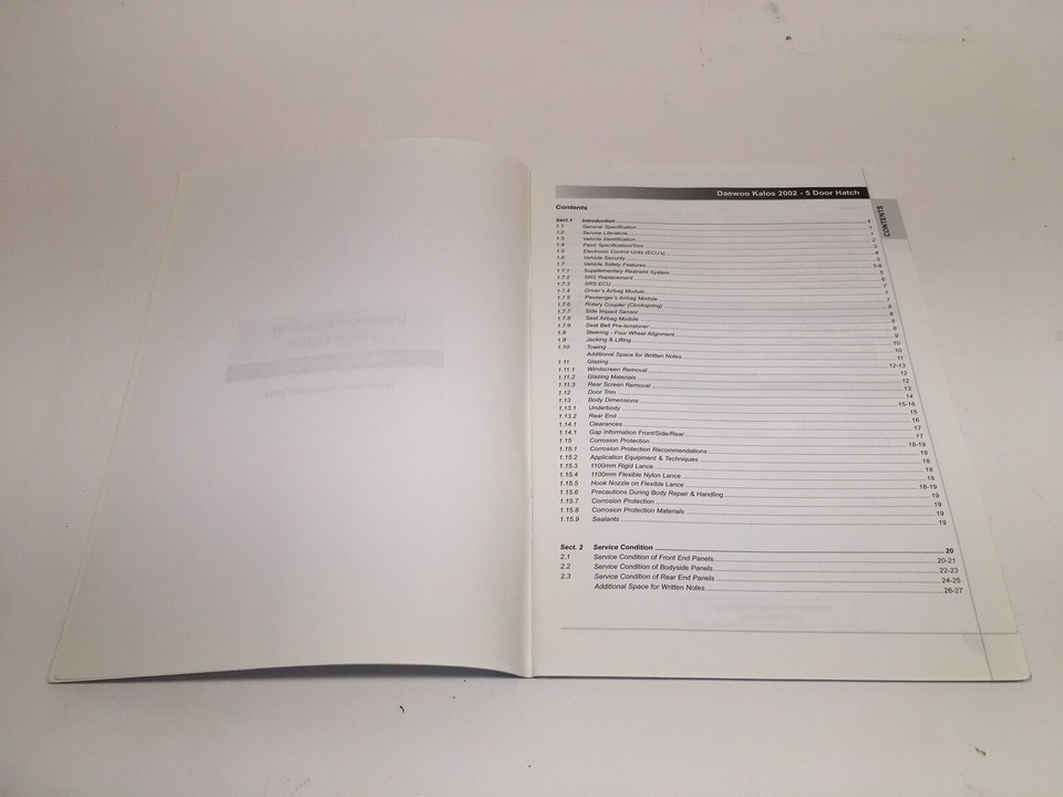Daewoo Kalos 2002 5 Door Hatch Thatcham Methods Methods Manual | eBay