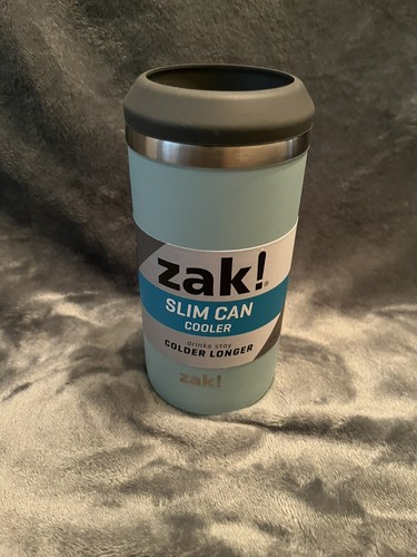Zak! Slim Can Cooler - Drinks Stay Colder Longer! BPA Free - Aqua Blue ...