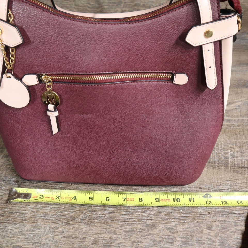 Mia K Collection Pink Burgundy Large Crossbody Purse | eBay
