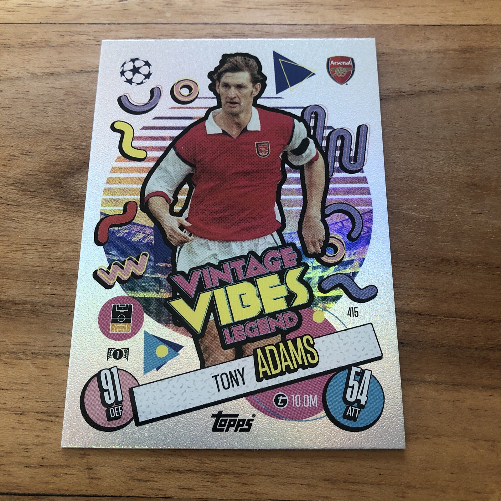 Tony Adams Vintage Vibes Legend Match Attax 2024/2025 Arsenal 24/25 ...