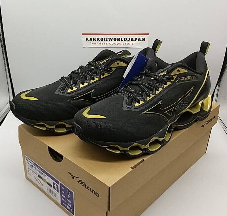 Mizuno Men's Running Shoes Wave Prophecy 11 Black x Gold Mizuno Men's Running Shoes Wave Prophecy 11 Black x Gold