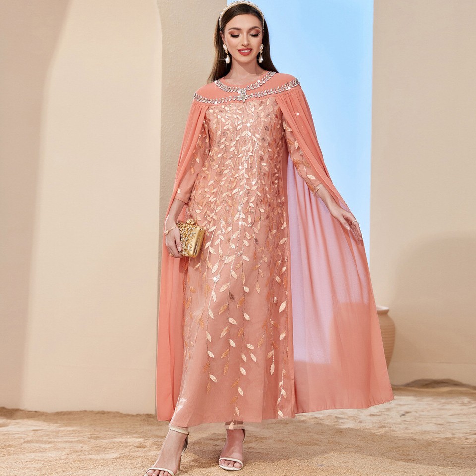 Dubai Embroidery Luxury Evening Kaftan Muslim Maxi Dress Abaya Caftan ...