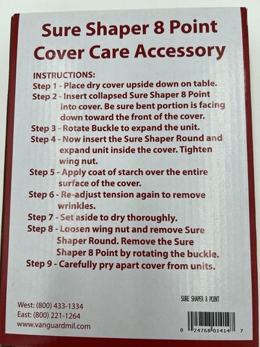 USN NAVY & USMC FLEET COVER CARE SURE SHAPER 8 POINT HAT COVER 2 PC ...