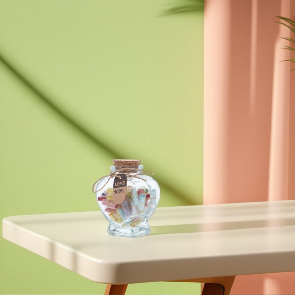 Cute Secret Letters Origami Glass Containers Heart Mini Jars Diy ...