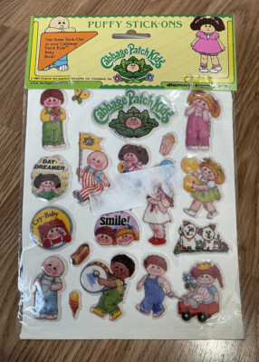 1983 Vintage Cabbage Patch Kids CPK Puffy Stickers Sheet | eBay
