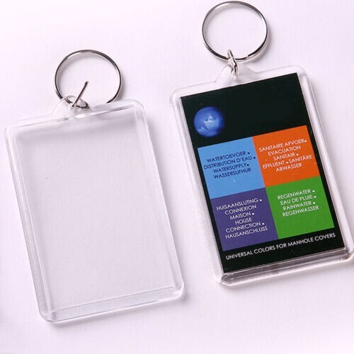 45x70MM ACRYLIC CLEAR PLASTIC KEYRINGS PASSPORT PHOTO KEYCHAIN CRAFT ...