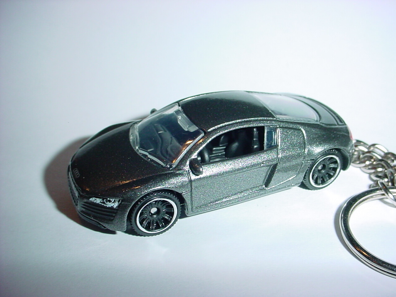 HOT 3D DARK SILVER AUDI R8 CUSTOM KEYCHAIN keyring key R BLING matchbox ...