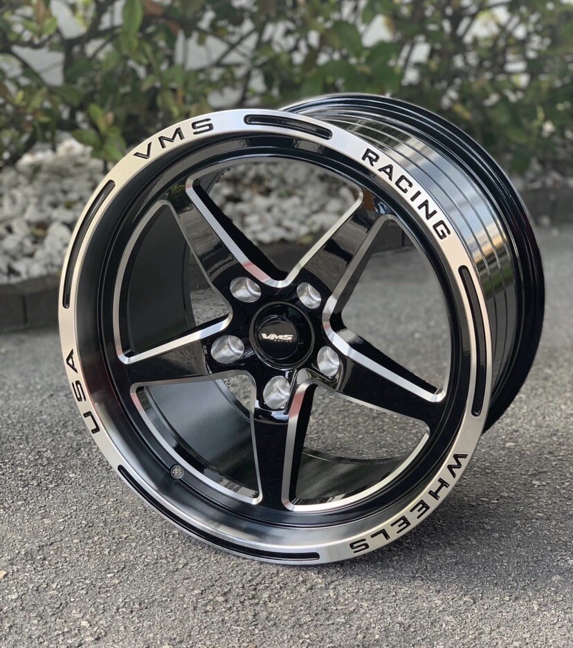 VMS V Star Drag Rim Wheel Polished Lip 17x10 5x115 +30 ET 6.7 BS For 06 ...