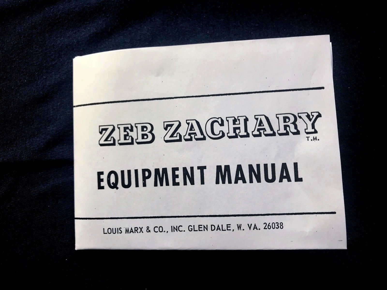 Marx Johnny Best of the West Cavalryman Zeb Zachary EQUIPMENT MANUAL ...