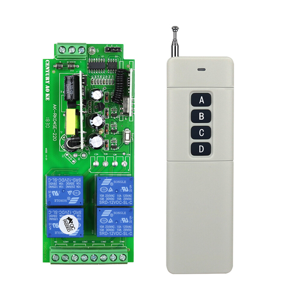 AC100-240V 315MHz 433MHz 4 Ch Industrial Motor Mode Universal RF Remote ...