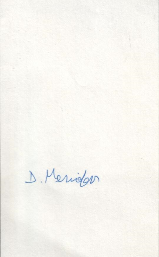 Dan Meridor Autographed Index Card Israeli Politician & Minister ...