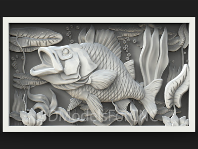 3D Model STL File for CNC Router Laser & 3D Printer Fish 1 | eBay