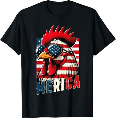 Patriotic Chicken Merica USA Flag Chicken Lover 4th of July Gift Unisex ...