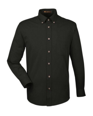 M500 Harriton Men's Easy Blend™ Long-Sleeve Black 2XL 55% cotton, 45% ...