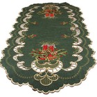 Dark-Green Doily Table runner Tablecloth Topper Christmas Red Candle ...