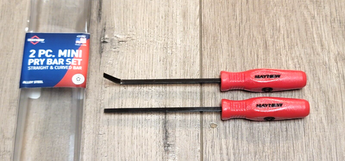 Mayhew 2pc Straight & Curved 5.5" Mini Pry Bar Set, made in the USA ...