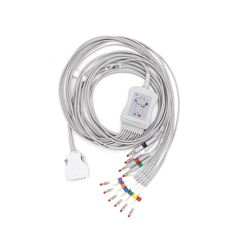 FIT FOR MORTARA ELI-250,ELI-150 NEW 10WIRE 12LEAD ECG/EKG Cable AHA ...