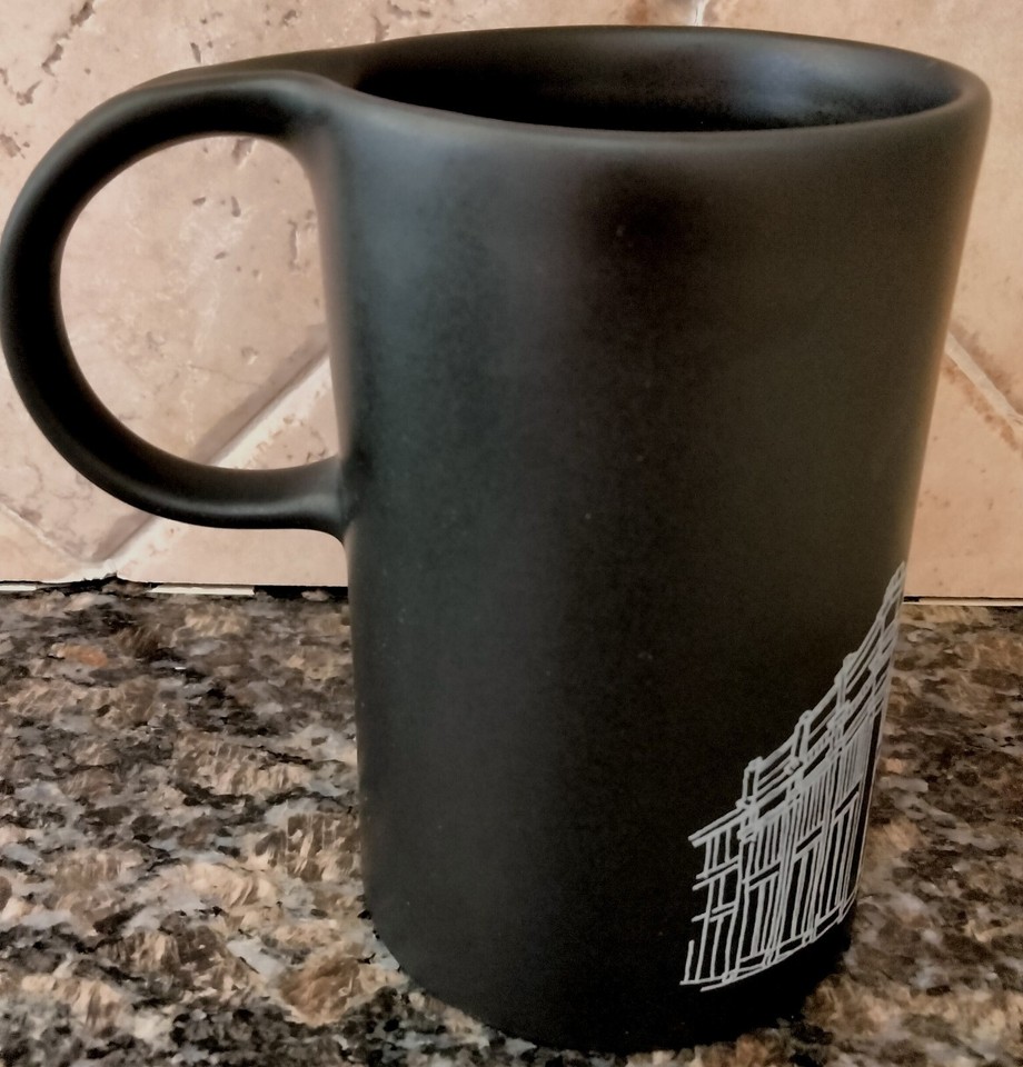 STARBUCKS RESERVE ROASTERY SEATTLE BLACK CERAMIC COFFEE CUP MUG HANDLE ...