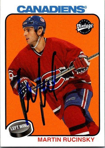 Martin Rucinsky autographed hockey card Canadiens, 2001 Upper Deck ...