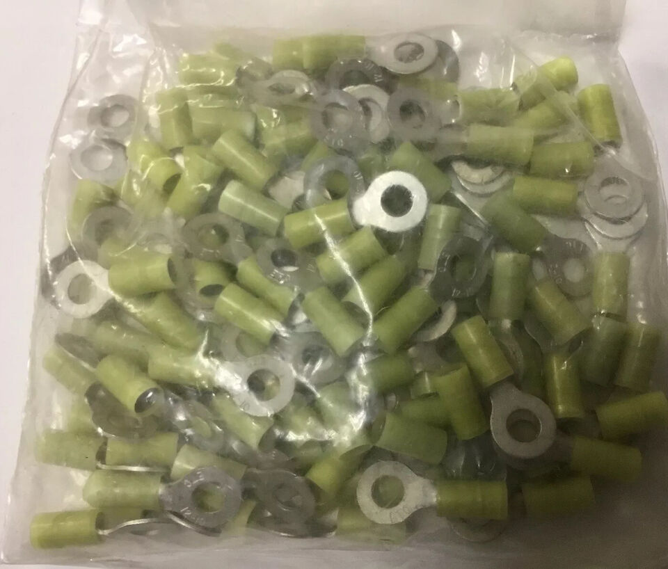 (100) NEW MS25036-157 Mil-Spec Ring Terminal 12-10 AWG Wire 1/4" Stud ...