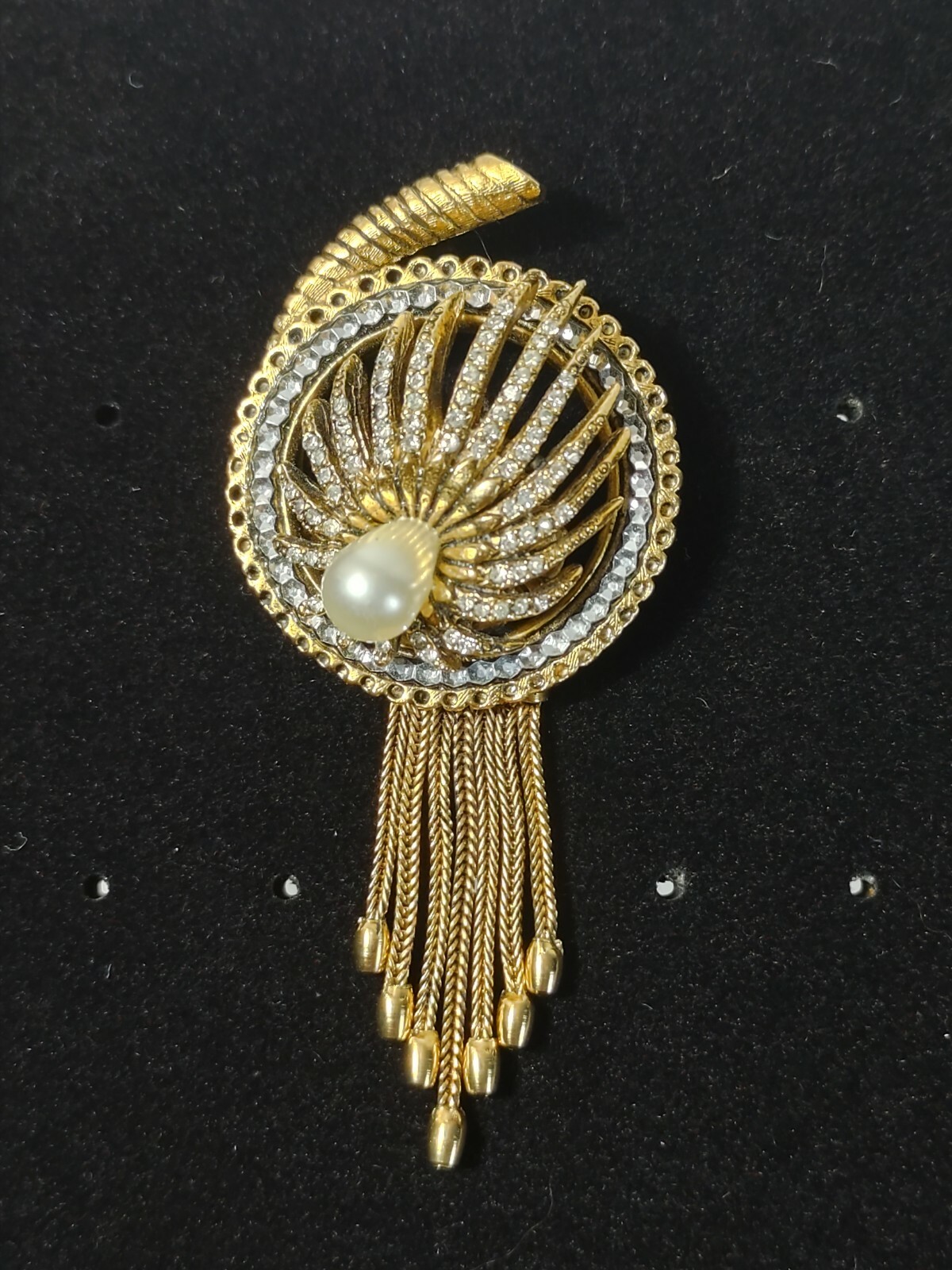 Rhinestone Faux Pearl Rhinestone Elegant Statement Vi… - Gem