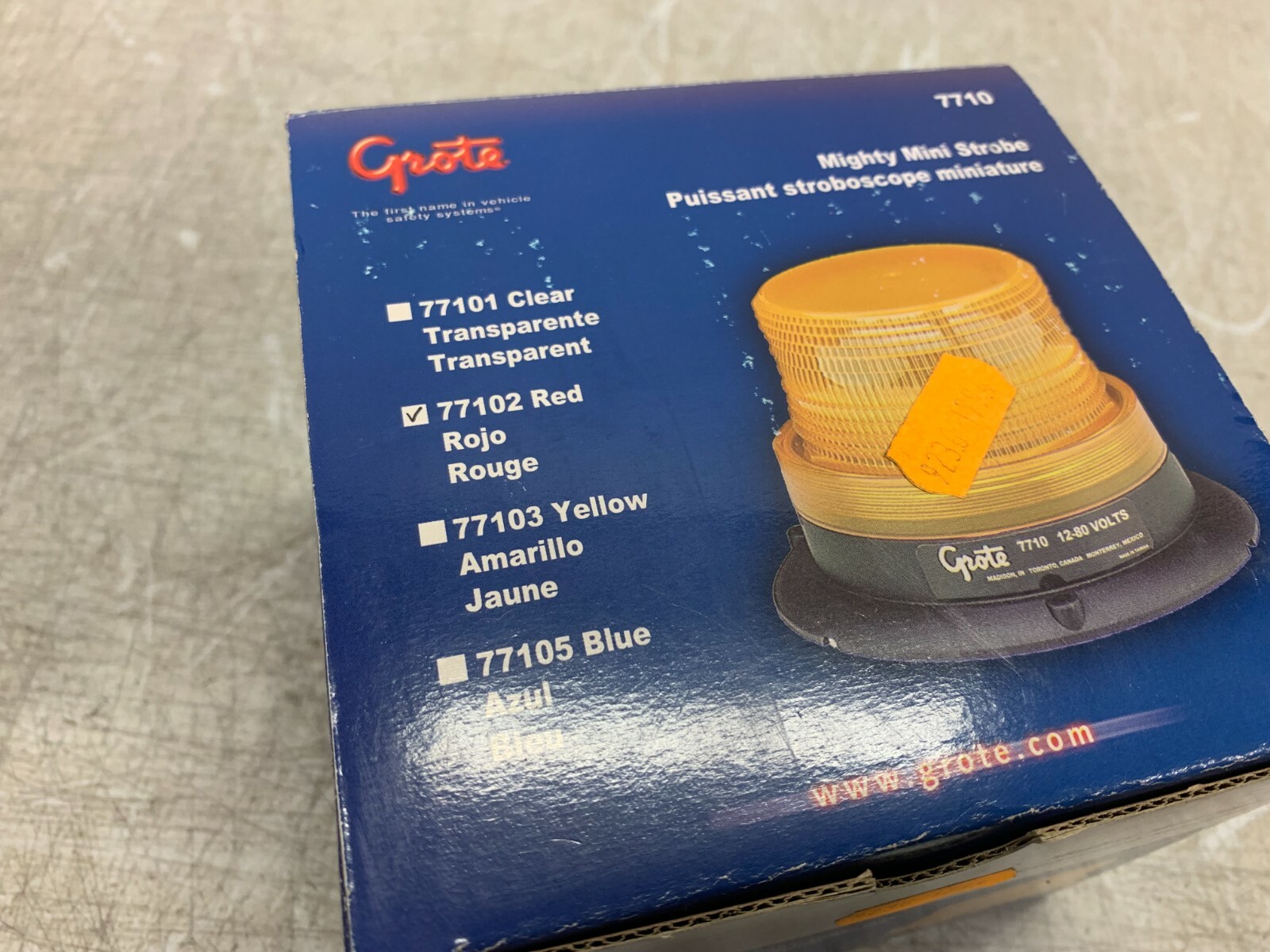 Grote 7710 Mighty Mini Red Lens Strobe Beacon Permanent Mount 77102 12 ...