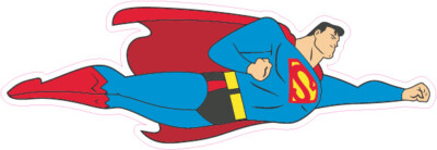 Superman Flying Cartoon Bumper Sticker Window Decal Multiple Sizes | eBay