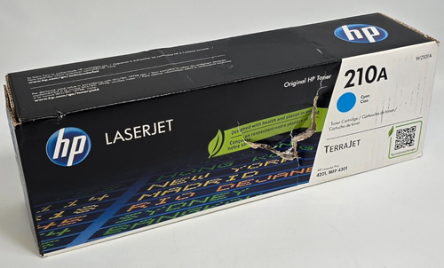 *SEE BOX* HP (genuine) 210A Cyan Toner Cartridge for LaserJet Pro 4201 ...