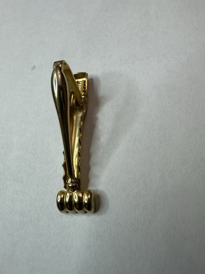 Gold Tone Vintage GAVEL HAMMER TIE BAR CLIP, Cool Law Court Jury ...