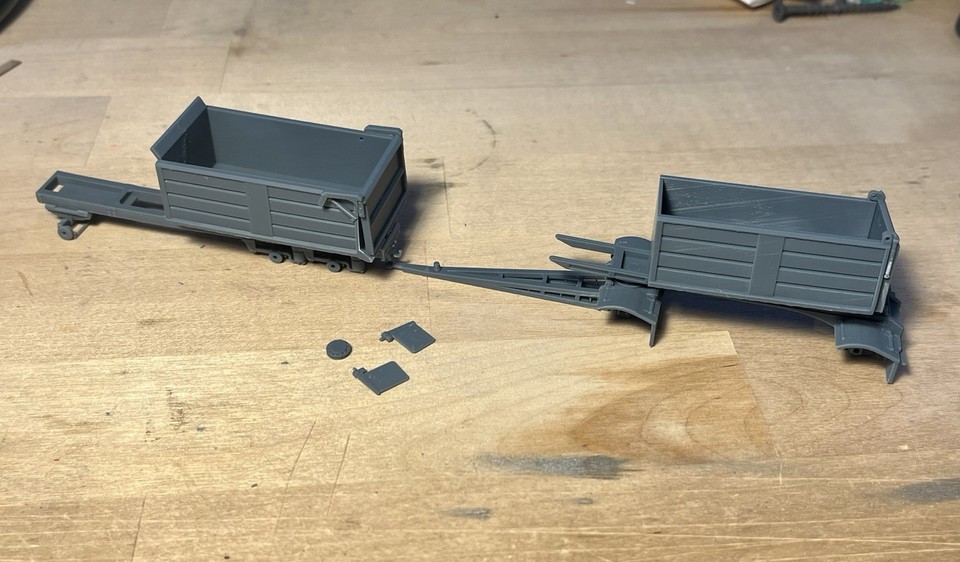 Ribbed Transfer Dump Bed Truck Frame Trailer KIT HO 1:87 Resin 3D ...