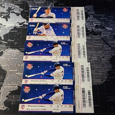 Set of 5 2014 Minnesota Twins Tickets Baseball MLB | eBay