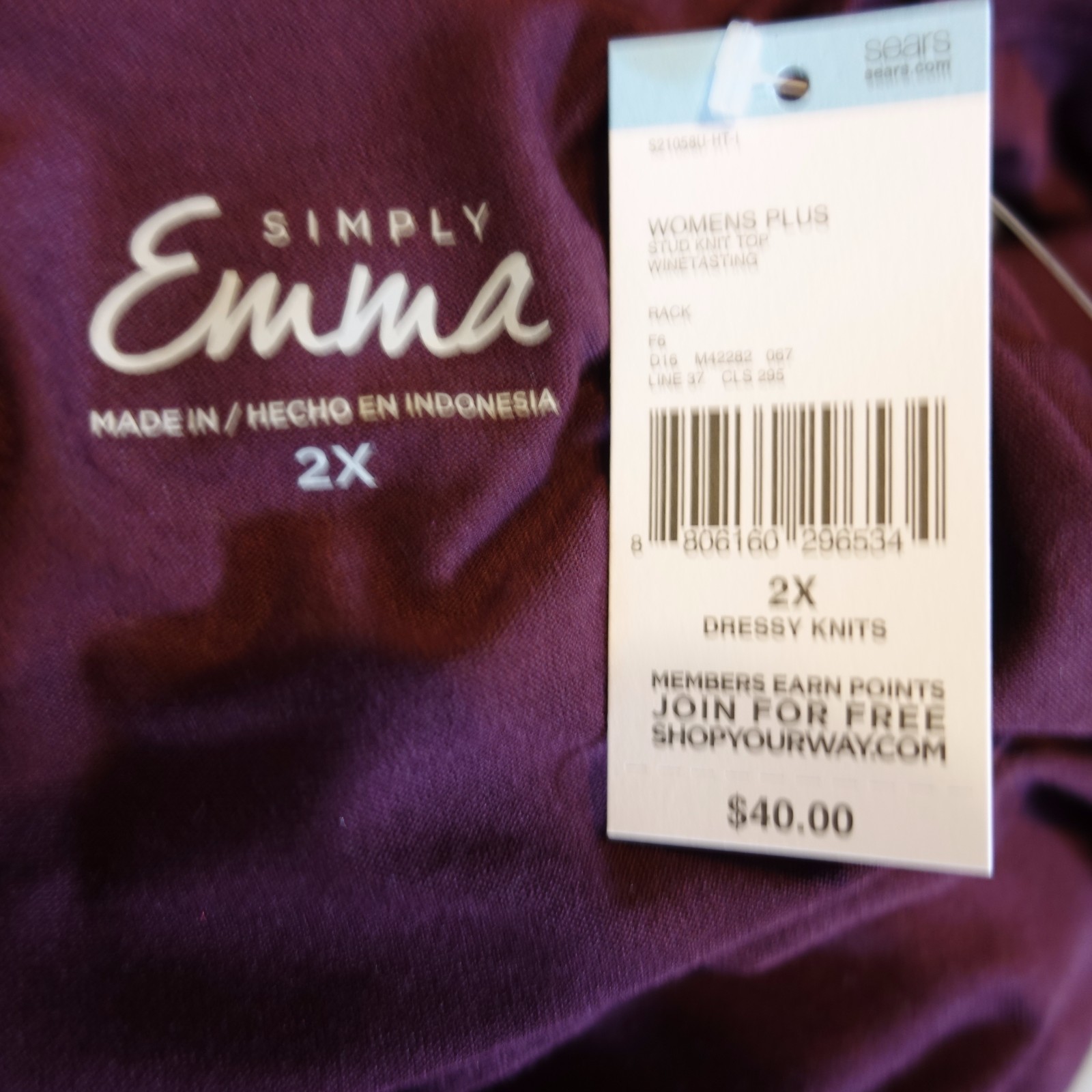 Simply Emma Women Plus Size 1x 2x 3x Plum Studded Hi Lo Tee T Shirt Top ...
