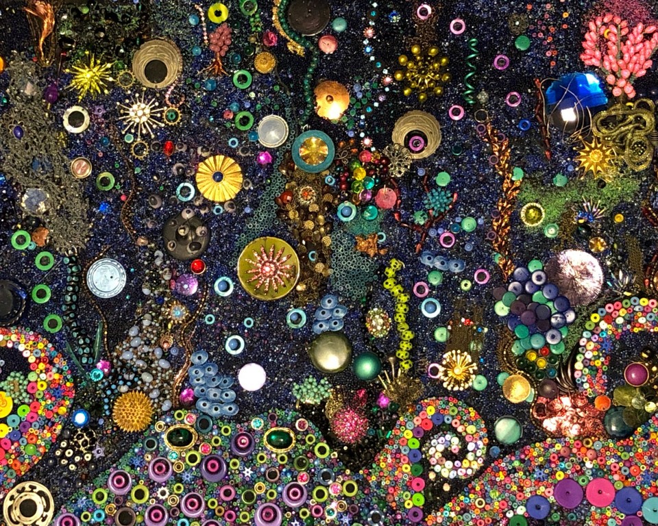 Large Original Outsider Art Found Object Mosaic Wall Hanging ...