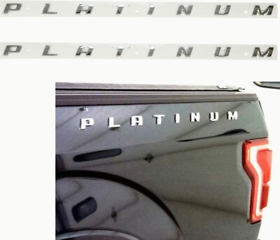 2pcs Platinum Emblem Side Badge 3D 3M Adhesive Nameplate Decals (Glossy ...