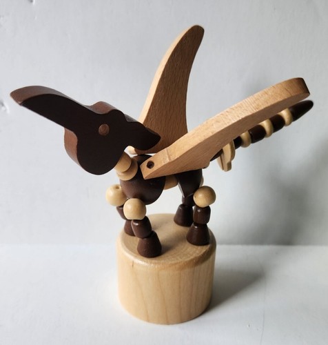 Shakey Dino Skeleton Push Puppet Wood Wooden | eBay