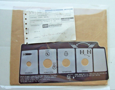 Toro 56-2660 Control Panel Decal ~ Free Shipping | eBay