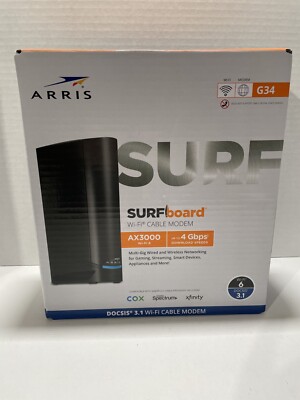 ARRIS Surfboard G34 DOCSIS 3.1 Gigabit Cable Modem and AX3000 Wi-Fi 6 ...