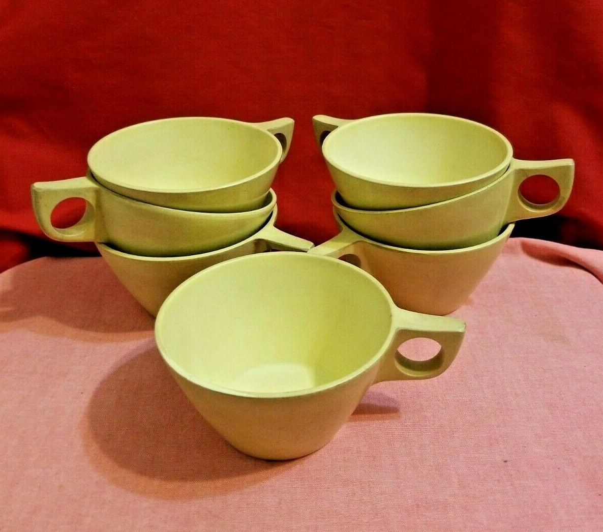 TEXAS WARE By PMC 14 Piece Set 7 Cups & 7 Saucers, Dull Yellow | eBay.de