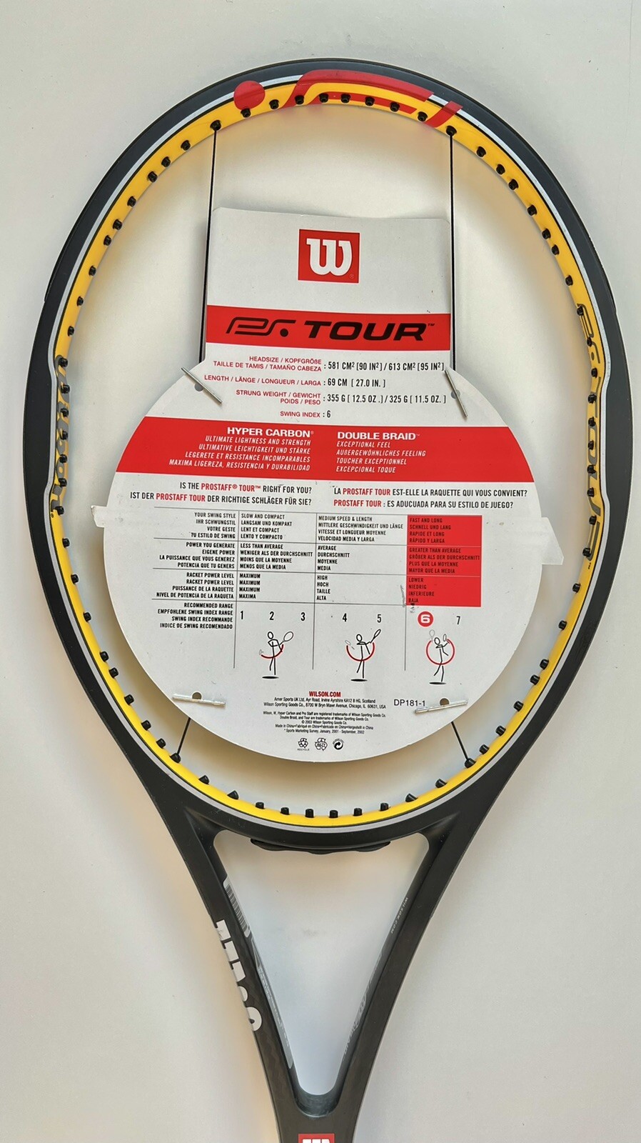 2003 Wilson Hyper Pro Staff Tour 90 T7496 - 4 3/8 Tennis racquet | eBay