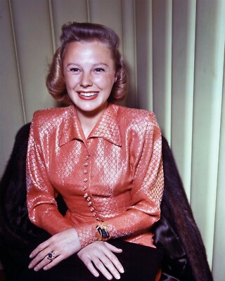 June Allyson big smile looks glam in red sequined blouse 1940's 24x36 ...