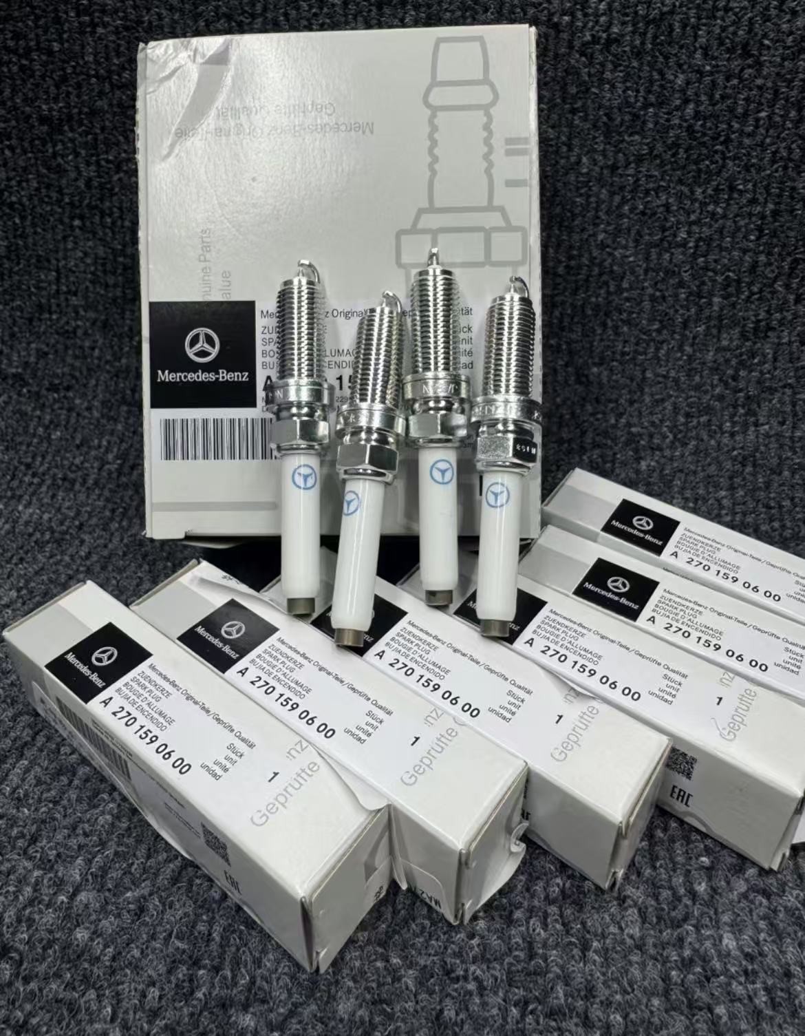 Genuine Set of 4 Spark Plugs For Mercedes-Benz C CLS E GL GLC GLE GLK ...