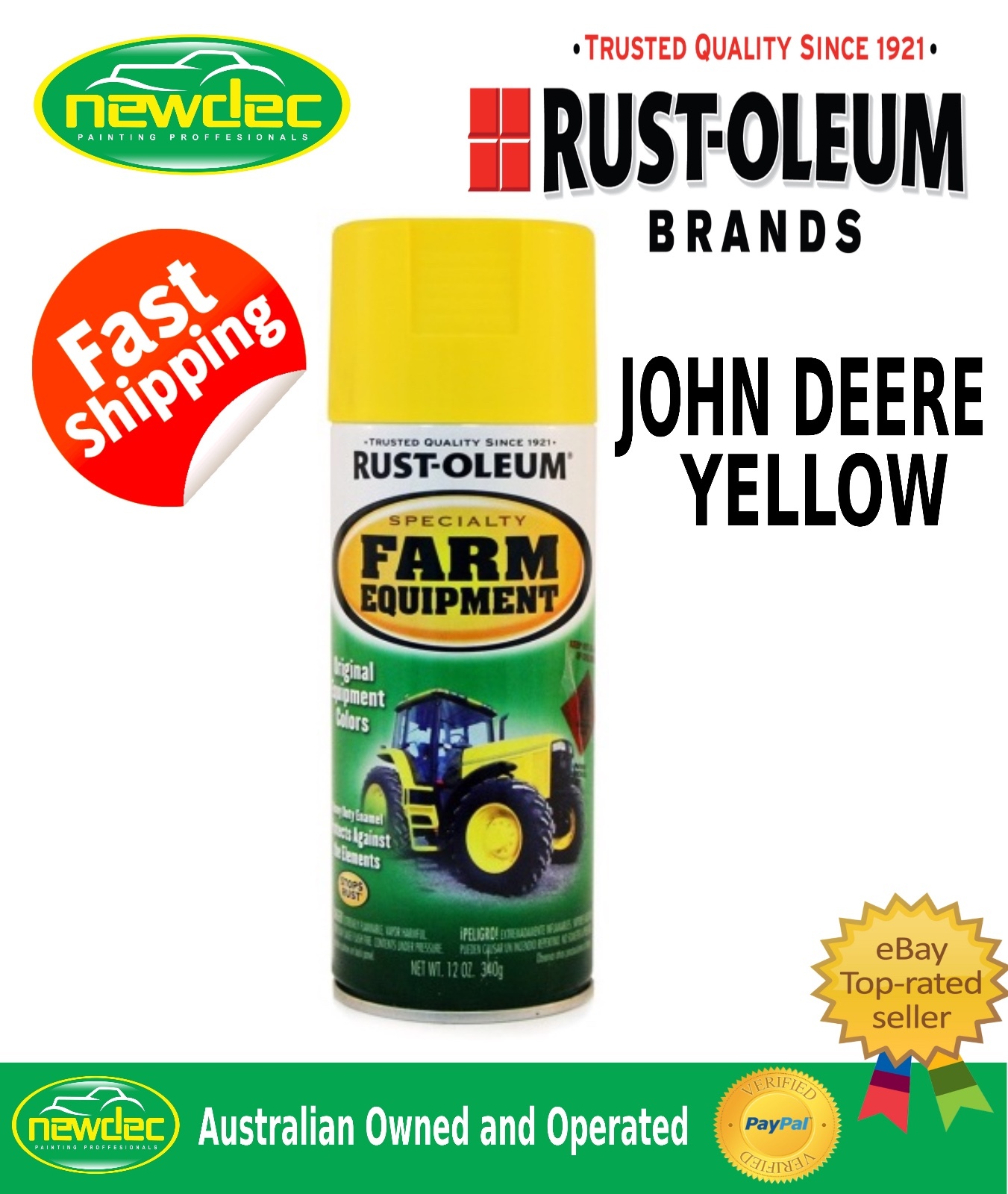 Rust-Oleum John Deere Yellow Farm Equipment Spray Paint Heavy Enamel ...