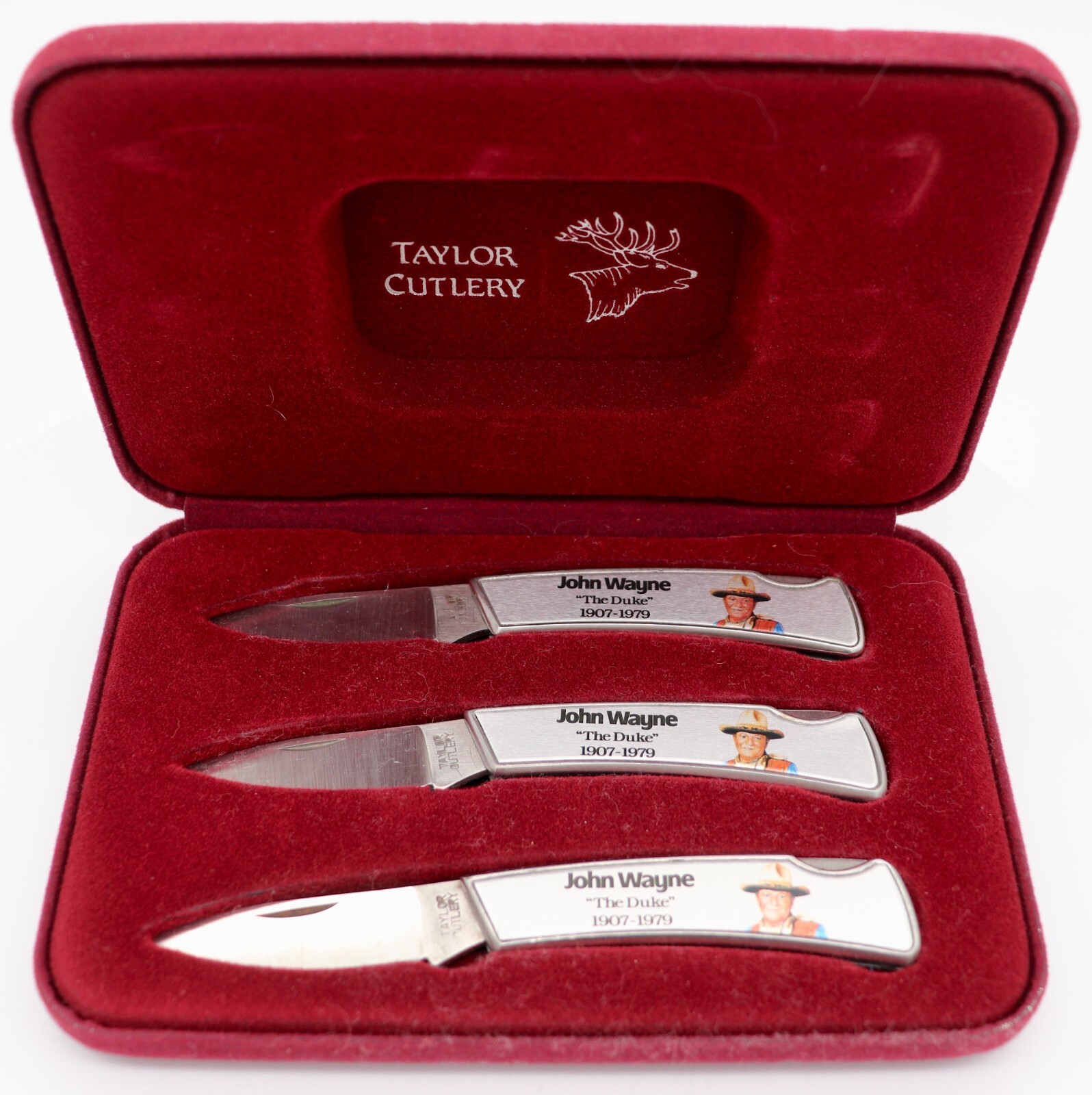 Taylor Cutlery John Wayne "The Duke" 1907-1979 Pocketknives Set of 3 in ...