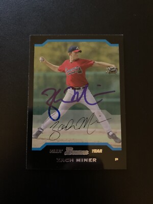 Zach Miner Signed 2004 Bowman #178 Rookie Card Atlanta Braves Autograph ...