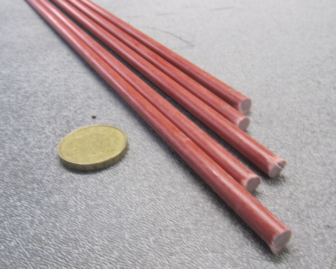 Fiberglass GPO3 Red Round Rods .250" (1/4") Diameter x 36 Inch Length ...